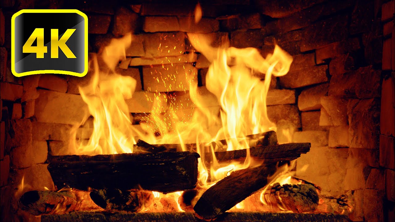 🔥 The MOST Relaxing Fireplace Burning with Crackling Fire Sounds 🔥 4K ...