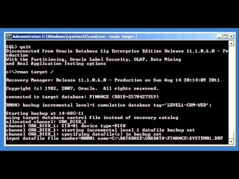 Oracle DBA Justin - How to perform a cumulative incremental Oracle database backup - YouTube
