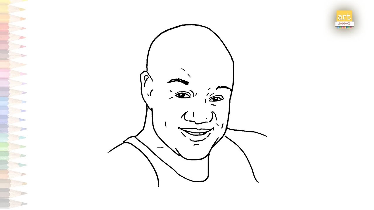 George Foreman drawings | Easy face sketches | How to draw George ...