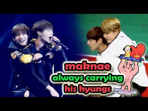 Strong maknae (Jungkook BTS) carrying his hyung