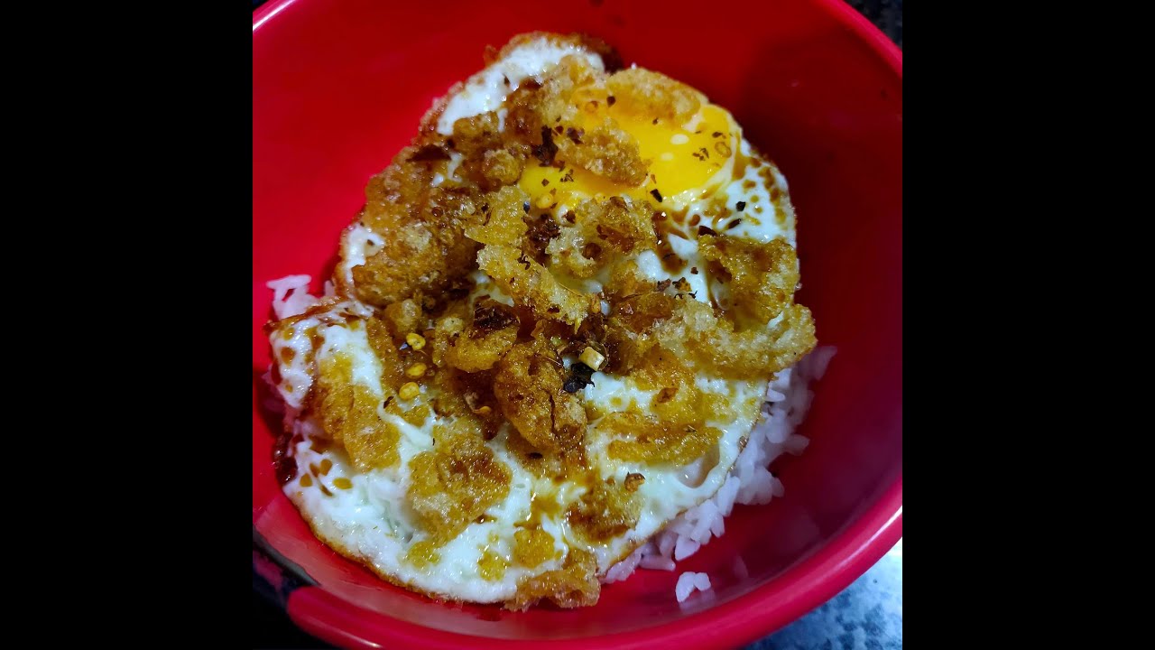 Egg with Chicharon Rice Bowl recipe - YouTube