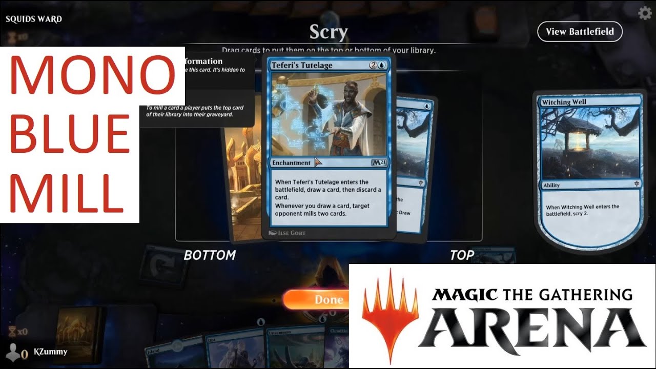 Mono Blue Mill | 2021 Standard Play | MTG Arena | Magic The Gathering ...