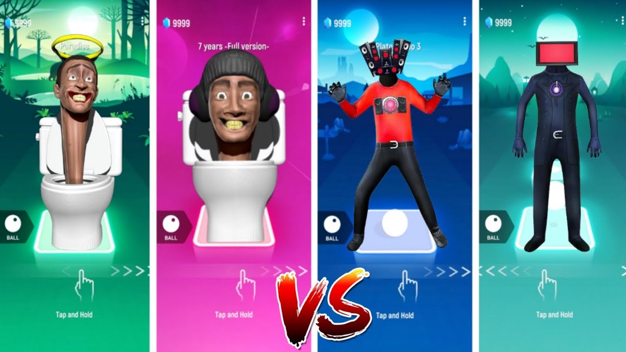 Skibidi Toilet TEAM 🆚 Camera Man TEAM.🎶Who is best? | Tiles Hop EDM ...
