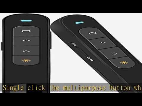 DinoFire Wireless Presenter, Hyperlink Volume Control Presentation Clicker RF 2.4GHz USB ...