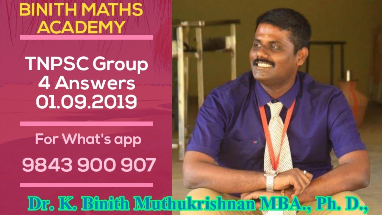 Tnpsc Group 4 01 09 2019 Maths Answers Part 1 YouTube tnpsc-group-4-01-09-2019-maths-answers-part-1-youtube