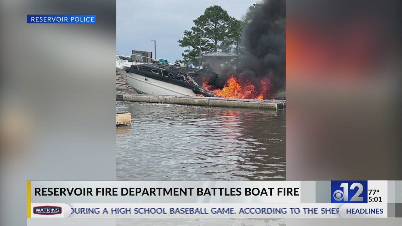 Couple, dog escape from boat fire on the Reservoir - YouTube