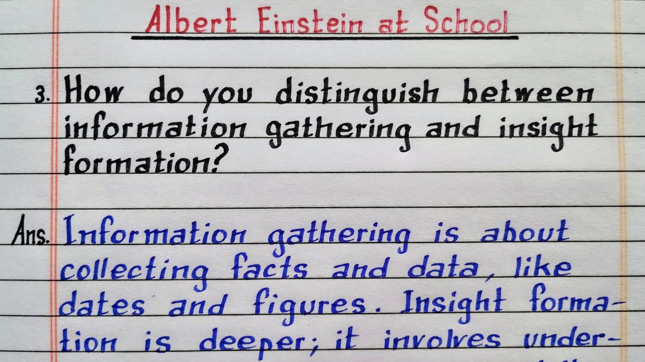 How do you distinguish between information gathering and insight ...