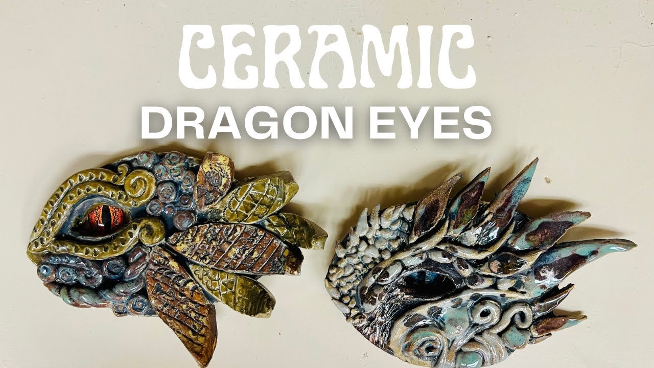 Ceramic Dragon Eyes | clay slab sculpture | high school pottery project ...