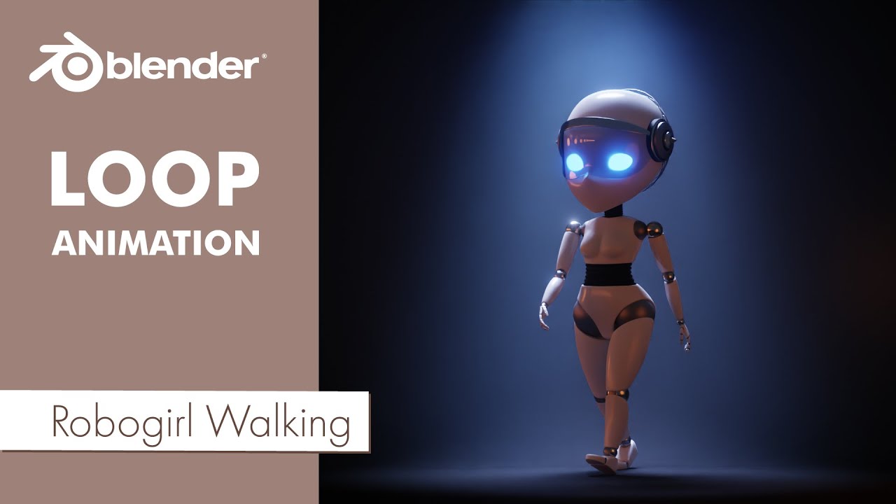 Robogirl Walking Loop Animation - YouTube