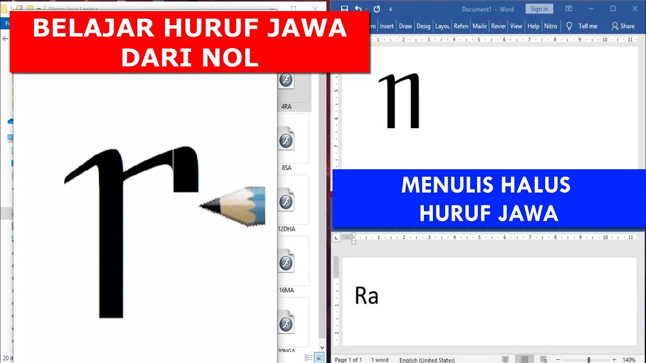 MENULIS HALUS HURUF JAWA_BELAJAR HURUF JAWA DARI NOL - YouTube