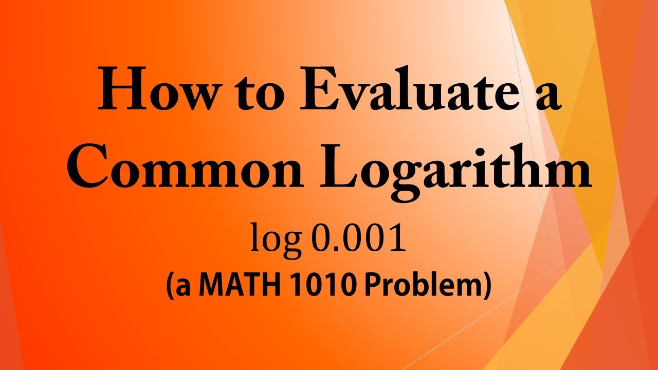 How to Evaluate a Common Logarithm - YouTube