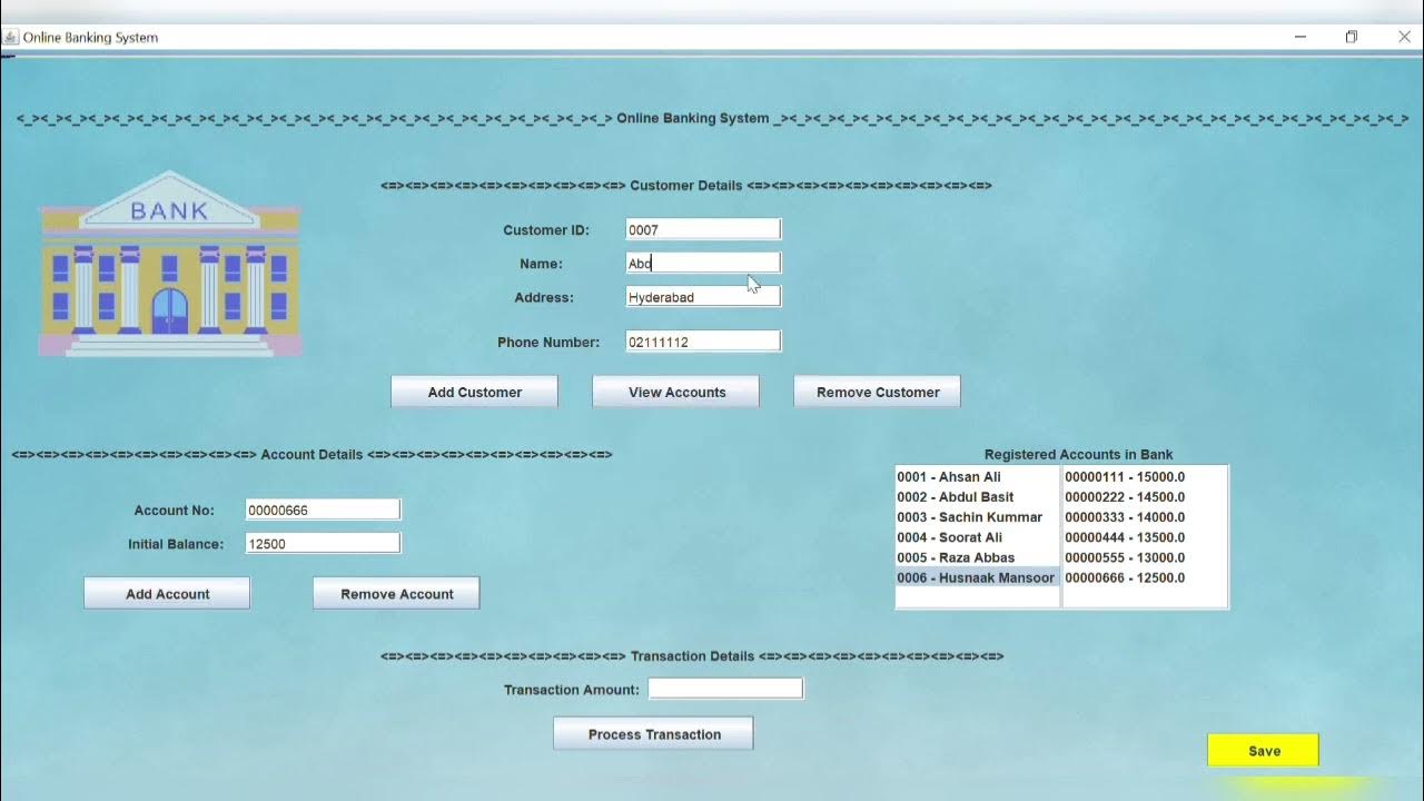 Online Banking System Project in Java using GUI and Filing - YouTube