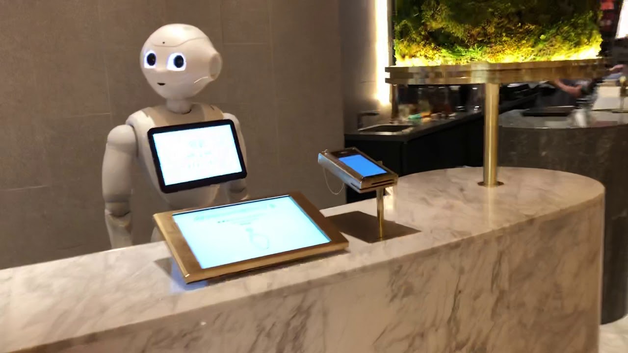 ROBOT CAFE The Pepper PARLOR. / TOKYU PLAZZA in Japan - YouTube