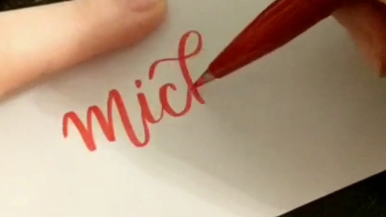 Mickey - modern calligraphy name - YouTube