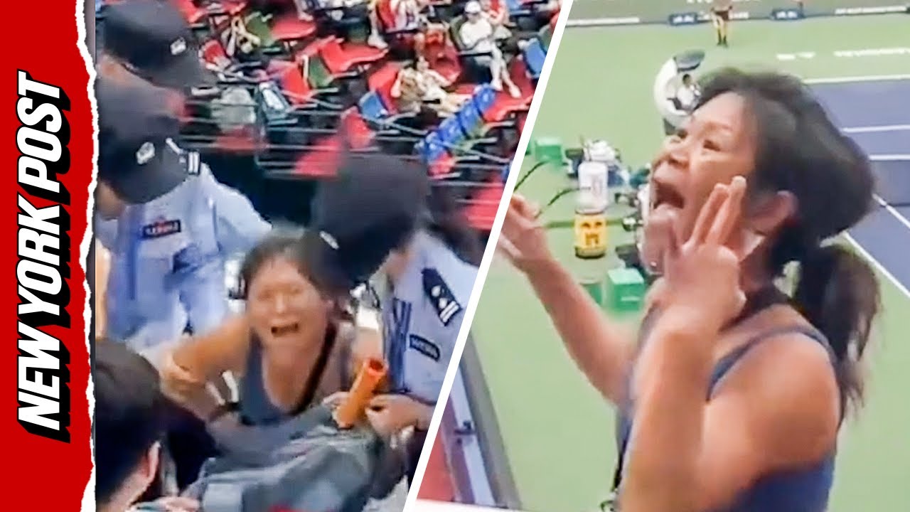 Loud, Drunk Tennis Fan Hauled out of Stadium - YouTube