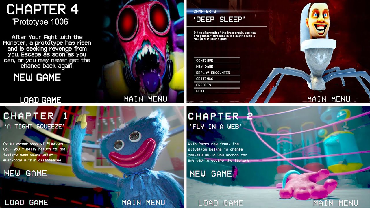 Poppy Playtime Chapter 4 3 2 1 - Main Menu Comparison + Full Gameplay ...