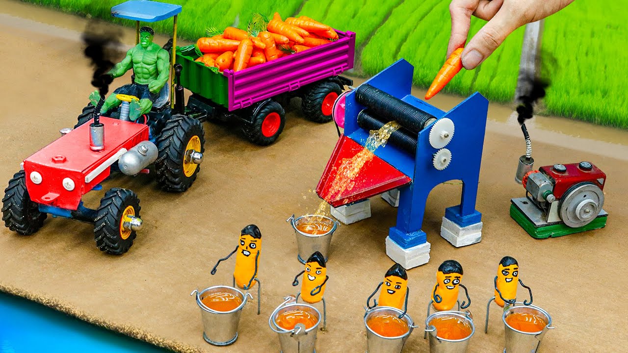 diy tractor carrot juice machine science project | How process ...
