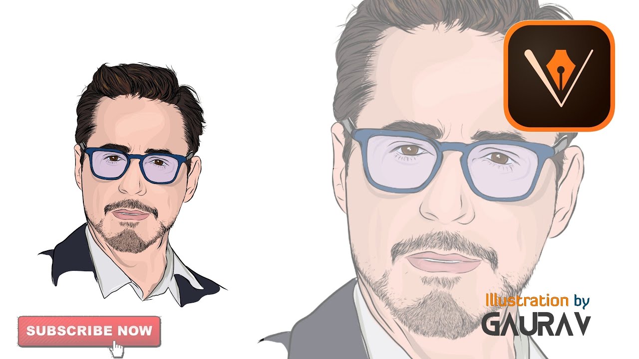 Robert Downey Jr. - Tony Stark | Vector Art | Vector Portrait | Full ...