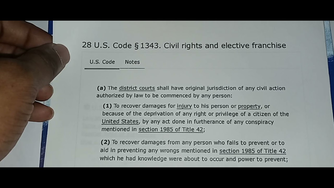 Moorish American Title 28 U S Code Section 1343 Civil rights and ...