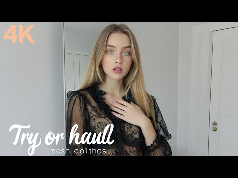 4k All Transparent Lingerie & See-Through Dresses | micro BikiniTry-On Haul transparent 👙