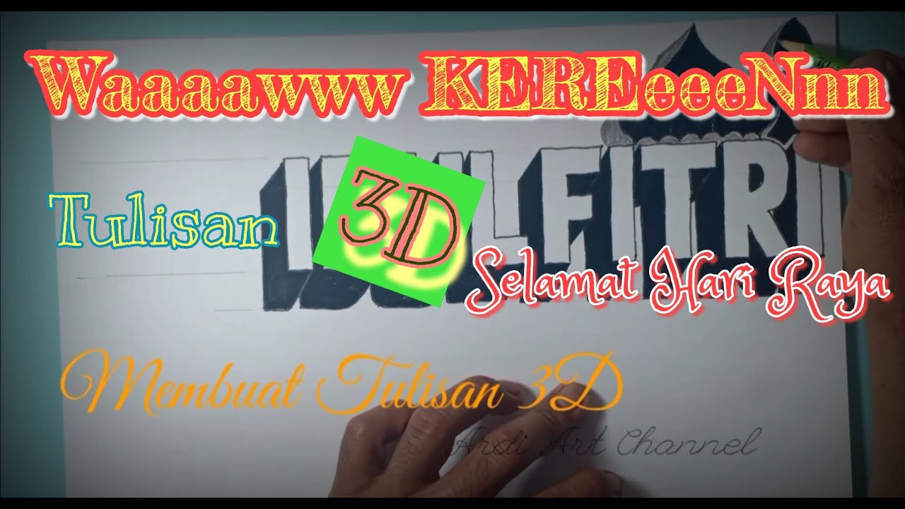 Menulis Tulisan balok 3D Menggunakan Alat yang Sederhana, Gampang dan ...