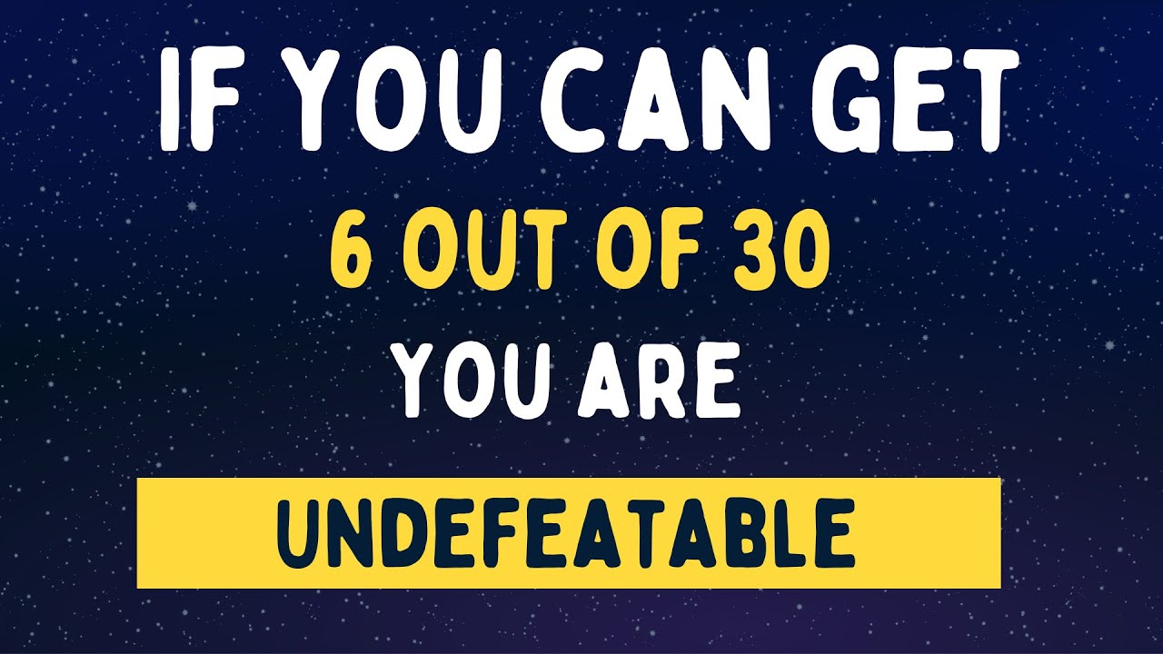 IF YOU CAN GET 6 OUT OF 30 YOU'RE UNDEFEATABLE || GK QUIZ - YouTube