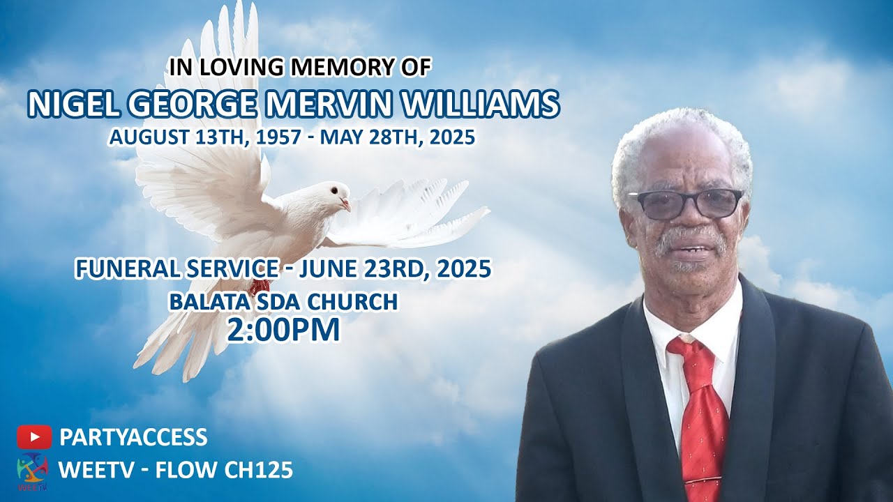Funeral Service of Nigel George Mervin Williams - YouTube