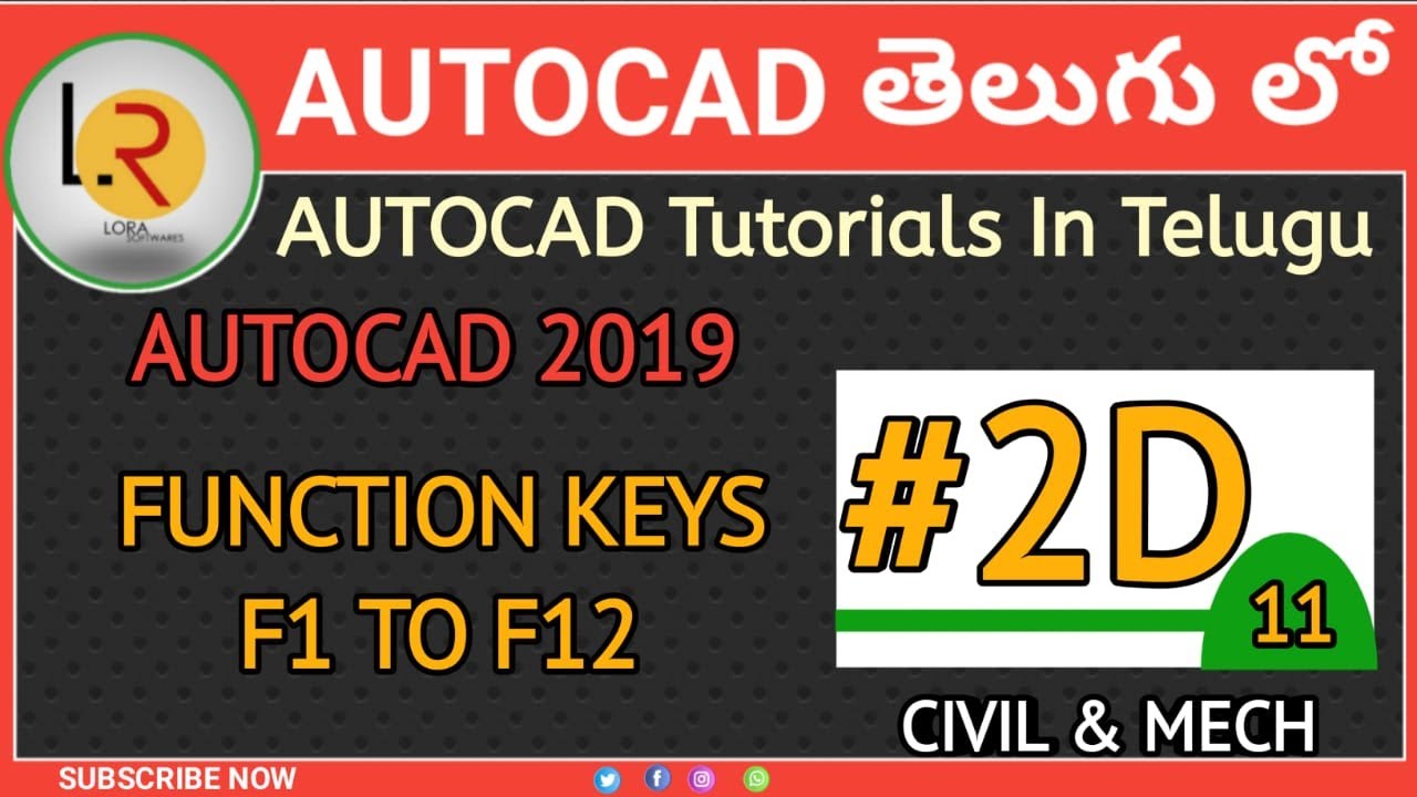 Function Keys In AutoCAD F1 To F12 AutoCAD In Telugu 2D 11 Function Keys In AutoCAD F1 To F12 AutoCAD In Telugu 2D 11