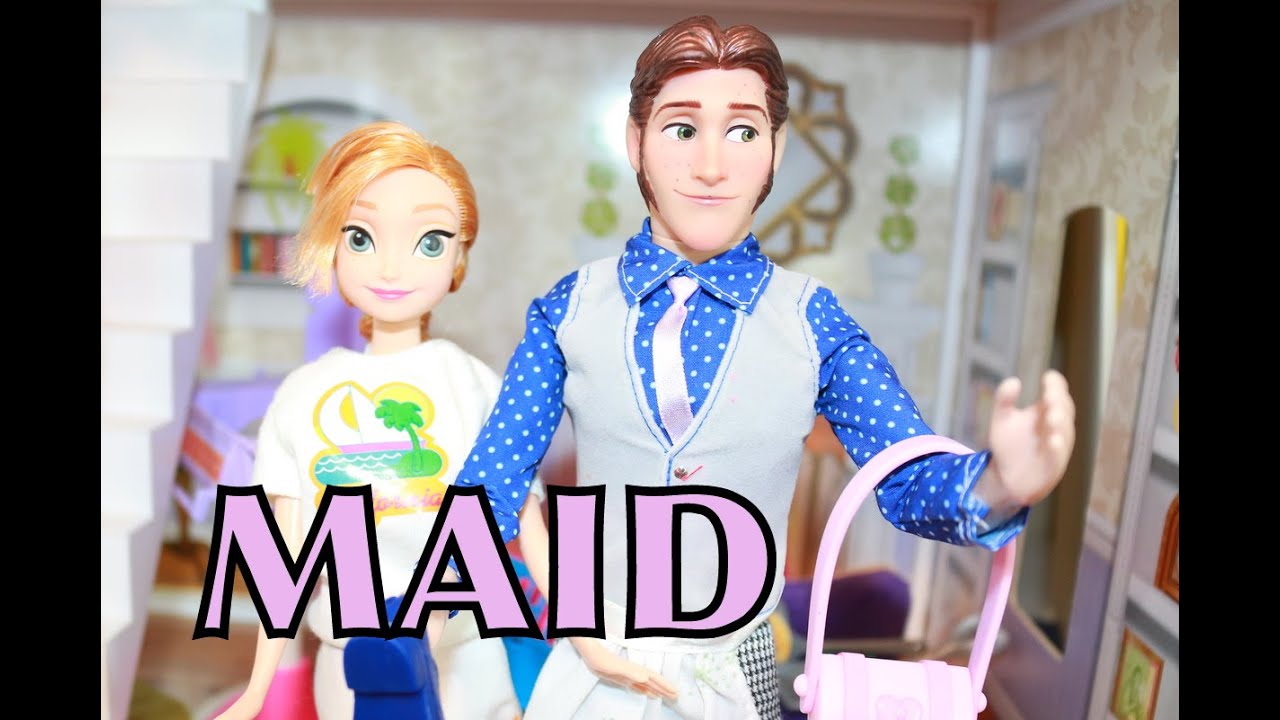 Frozen Anna & Kristoff Hire Hans CLEANING MAID with Cinderella - YouTube