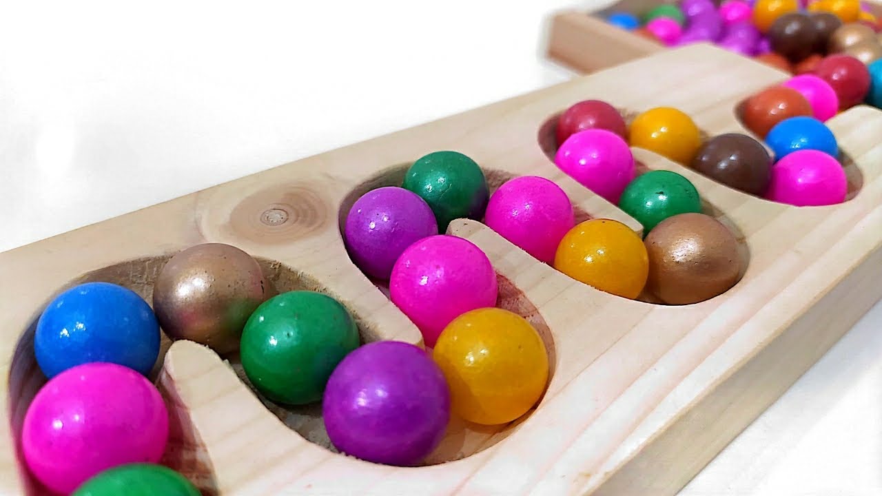 Marble Run ASMR ☆ handamade Wooden Slope & Colorful Marbles♪ - YouTube