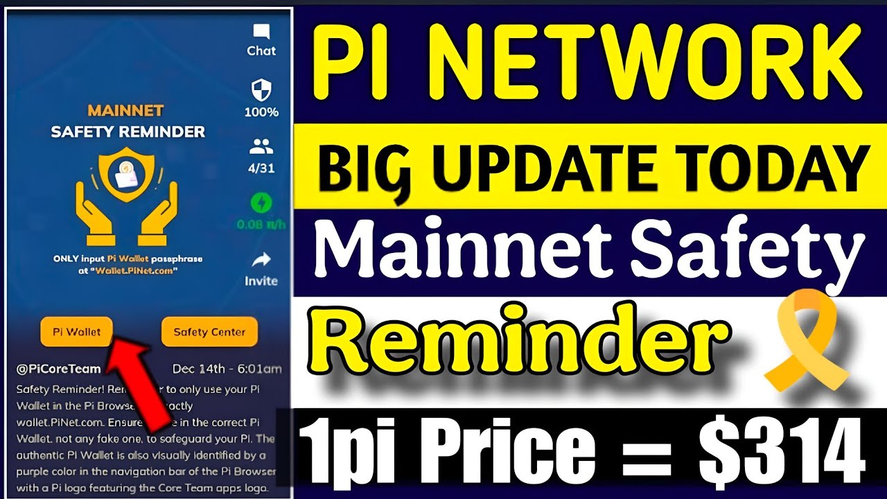 Big News 💥 Pi Network Mainnet Safety Reminder New Update Today 😱 ll 1pi Value = $314 🤑🎉 # ...