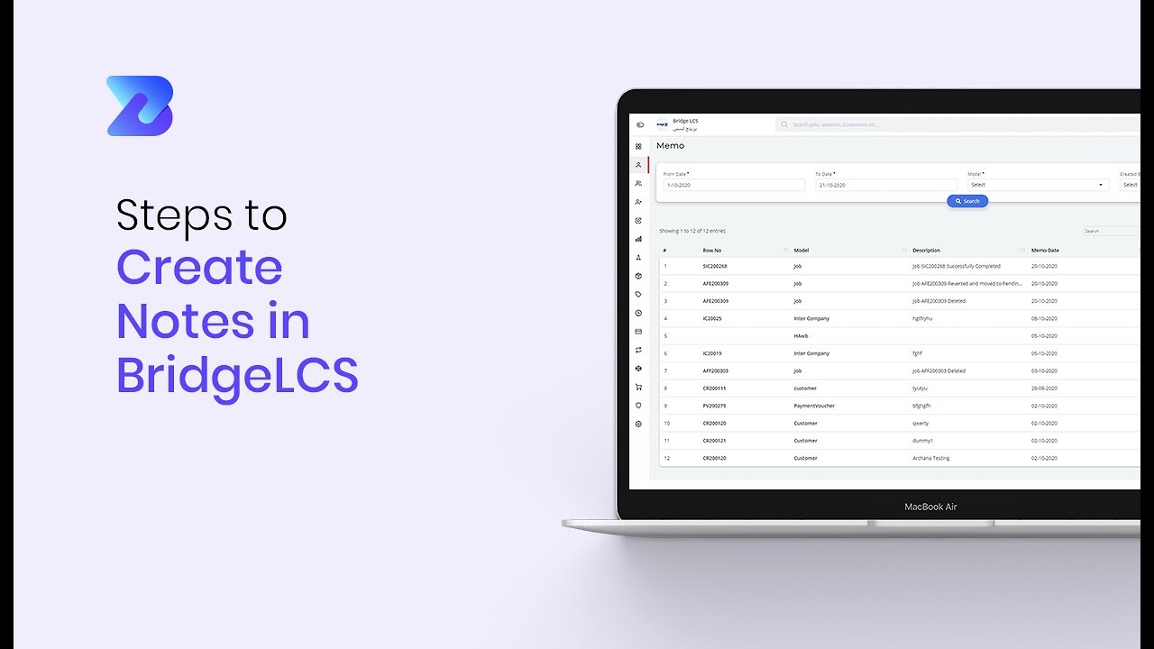 How To Create Notes In Bridge LCS | Logistics Software - YouTube