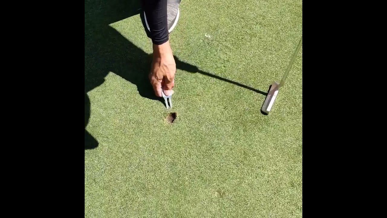 The proper way to fix a ball mark. #sdga #usga #golf #pgatour #pga # ...
