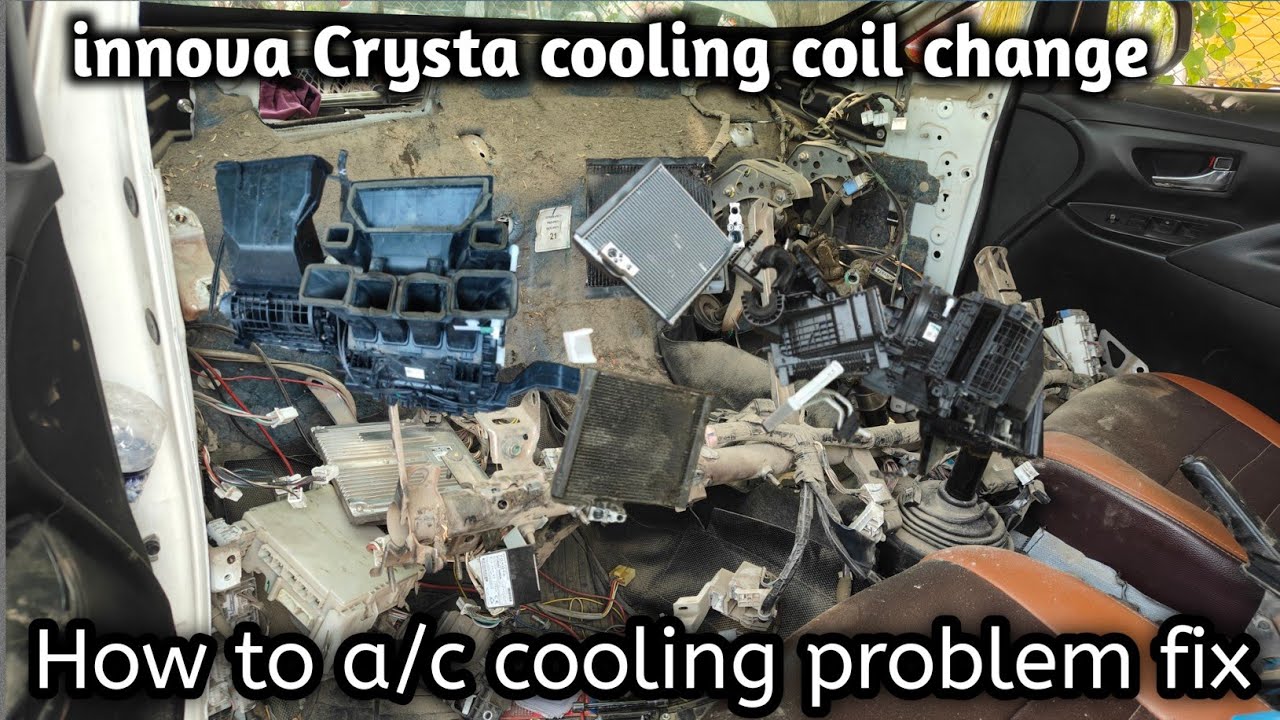Innova Crysta cooling problem // dashboard remove refilling // Car ac ...