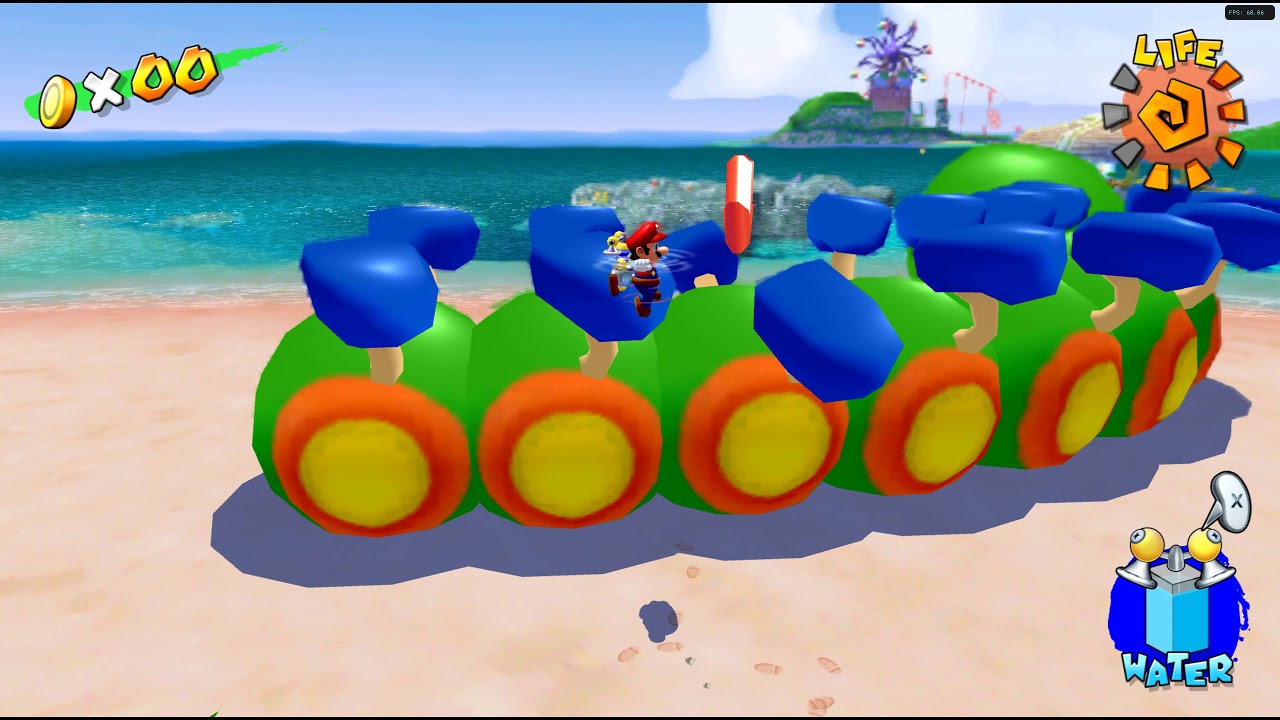 Super Mario Sunshine Dolphin Emulator with widescreen patch and texture ...