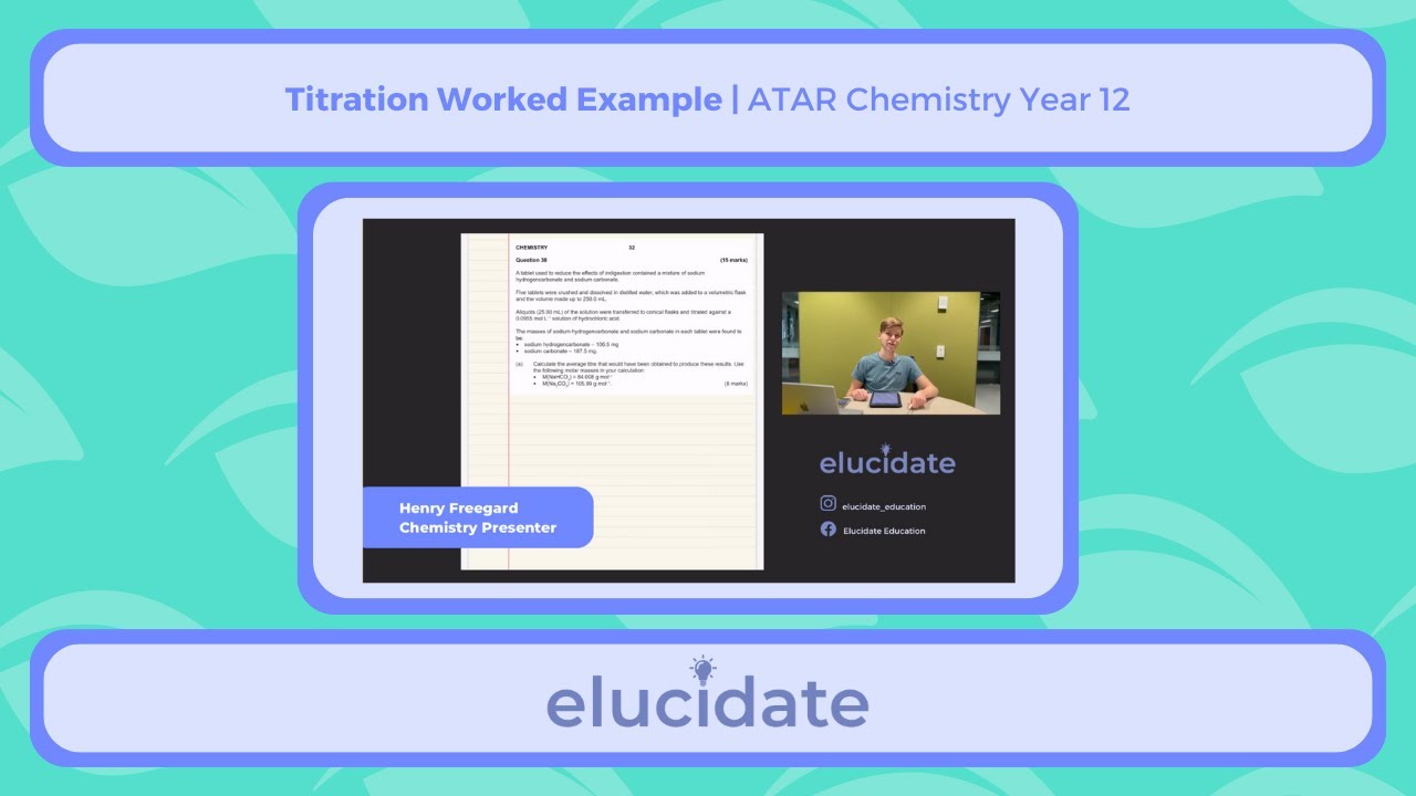 Titration Question Worked Example | Year 12 ATAR Chemistry - YouTube