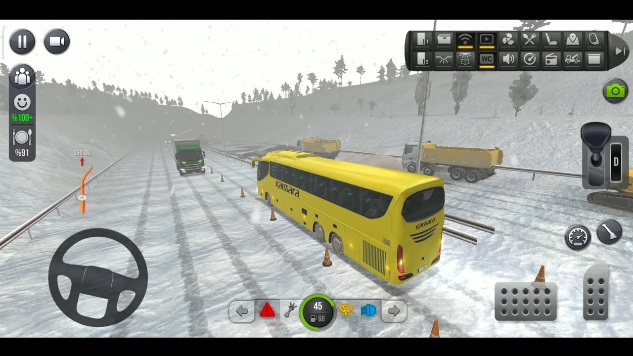 Coach Bus Driving winter Road to Adana 🇹🇷 🚍👮‍♂️ Bus Simulator ...