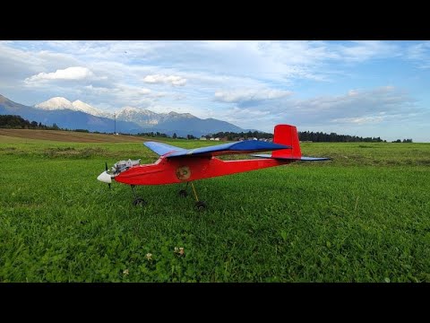 Maiden flight with renovated Graupner Taxi with OS max 35ax - YouTube