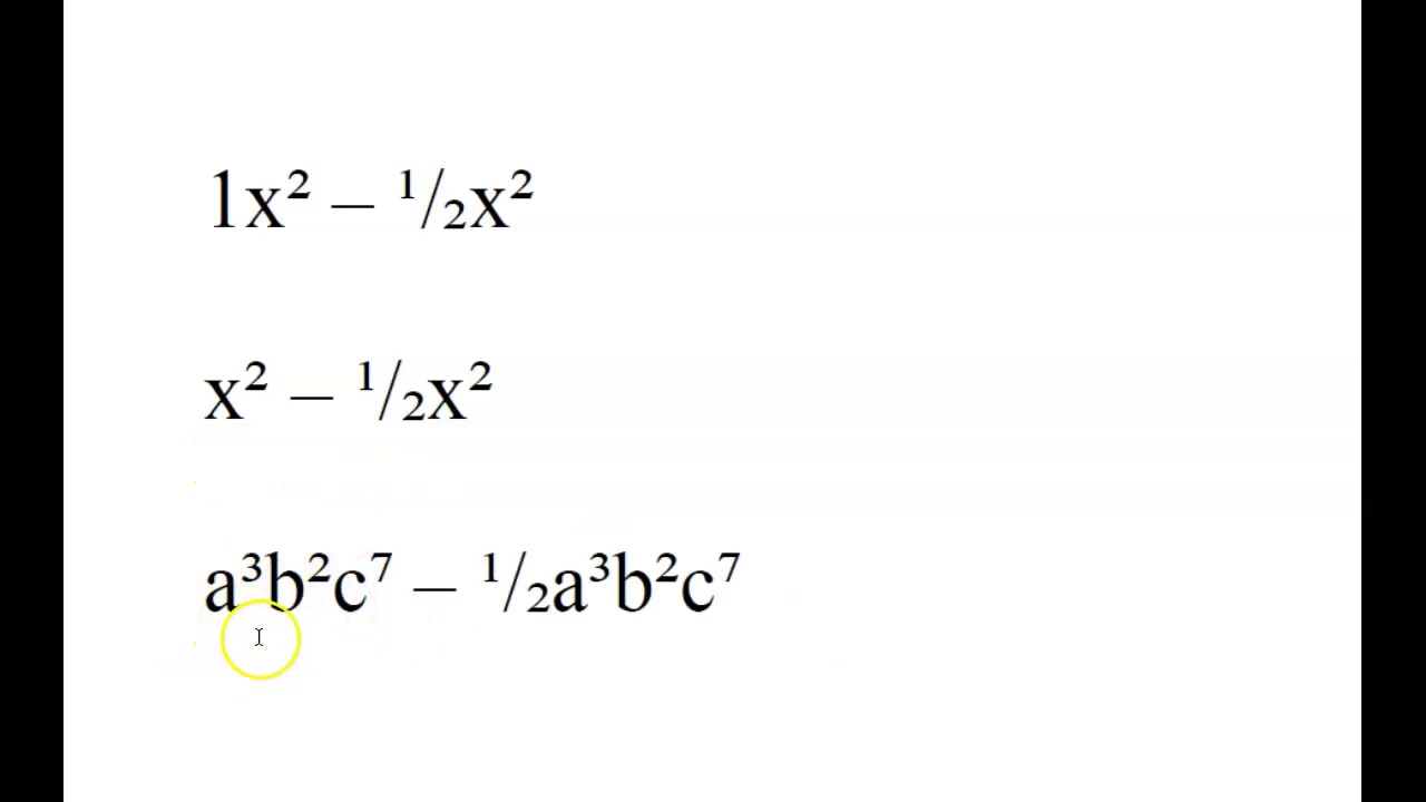 Combine Terms Fractions and Exponents - YouTube
