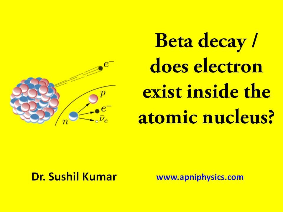 apniPhysics|Beta decay/does electron exist inside the atomic nucleus? - YouTube
