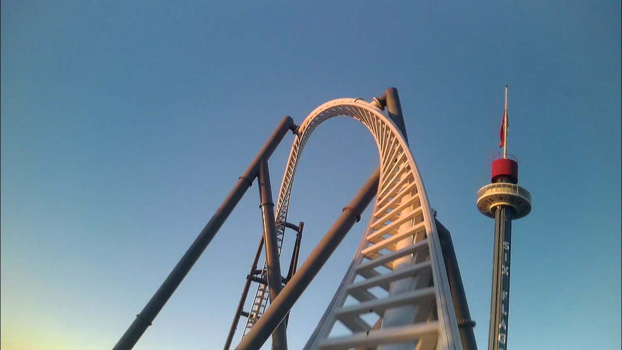 Maxx Force POV Insane S&S Air Launch Coaster, Six Flags Great America ...