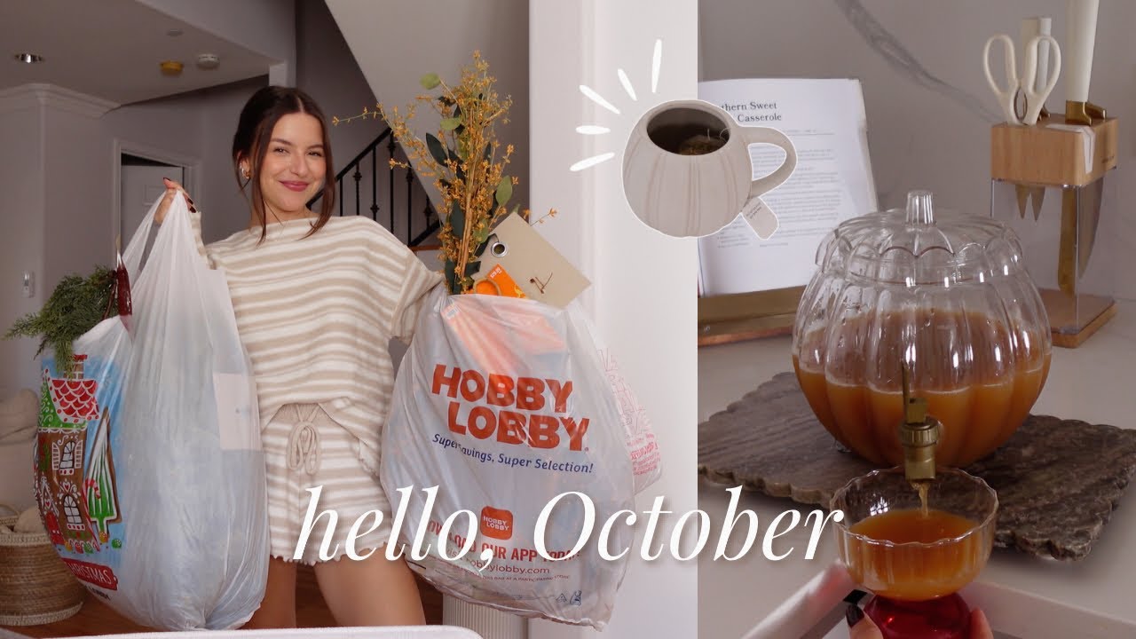 hello, October | decorating for fall, cozy Hobby Lobby & HomeGoods haul ...