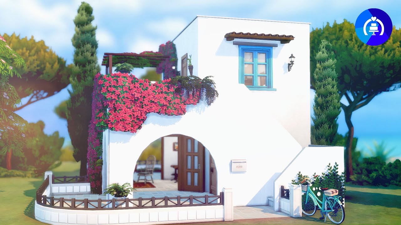 Tiny Greek Villa 🏖️ 🇬🇷 | The Sims 4 My Wedding Stories | Speed Build ...