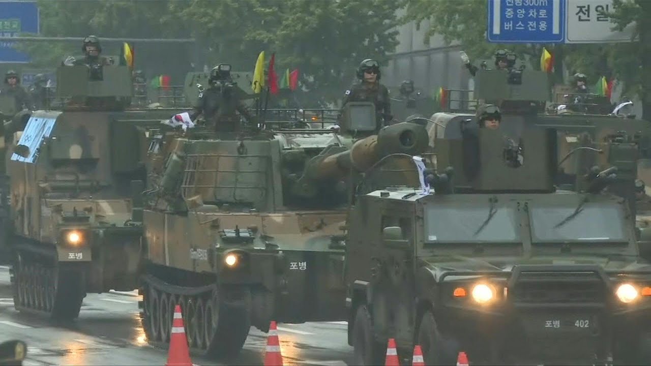 South Korea stages first military parade in a decade | AFP - YouTube