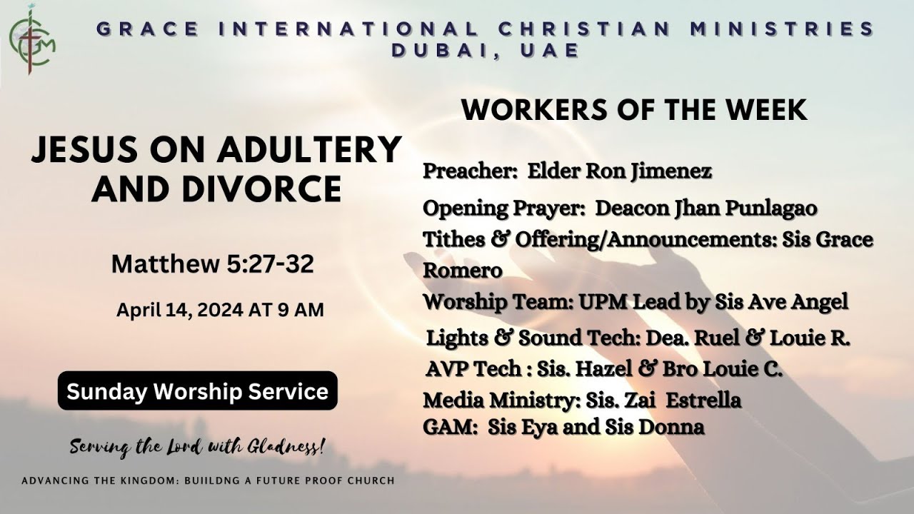 "Jesus on Adultery and Divorce" Mathew 5:27-32 | Elder Ron Jimenez ...