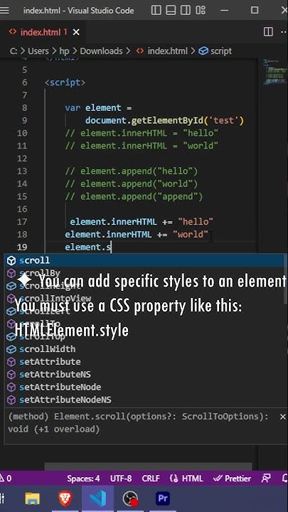 Inner HTML and append in JavaScript - YouTube