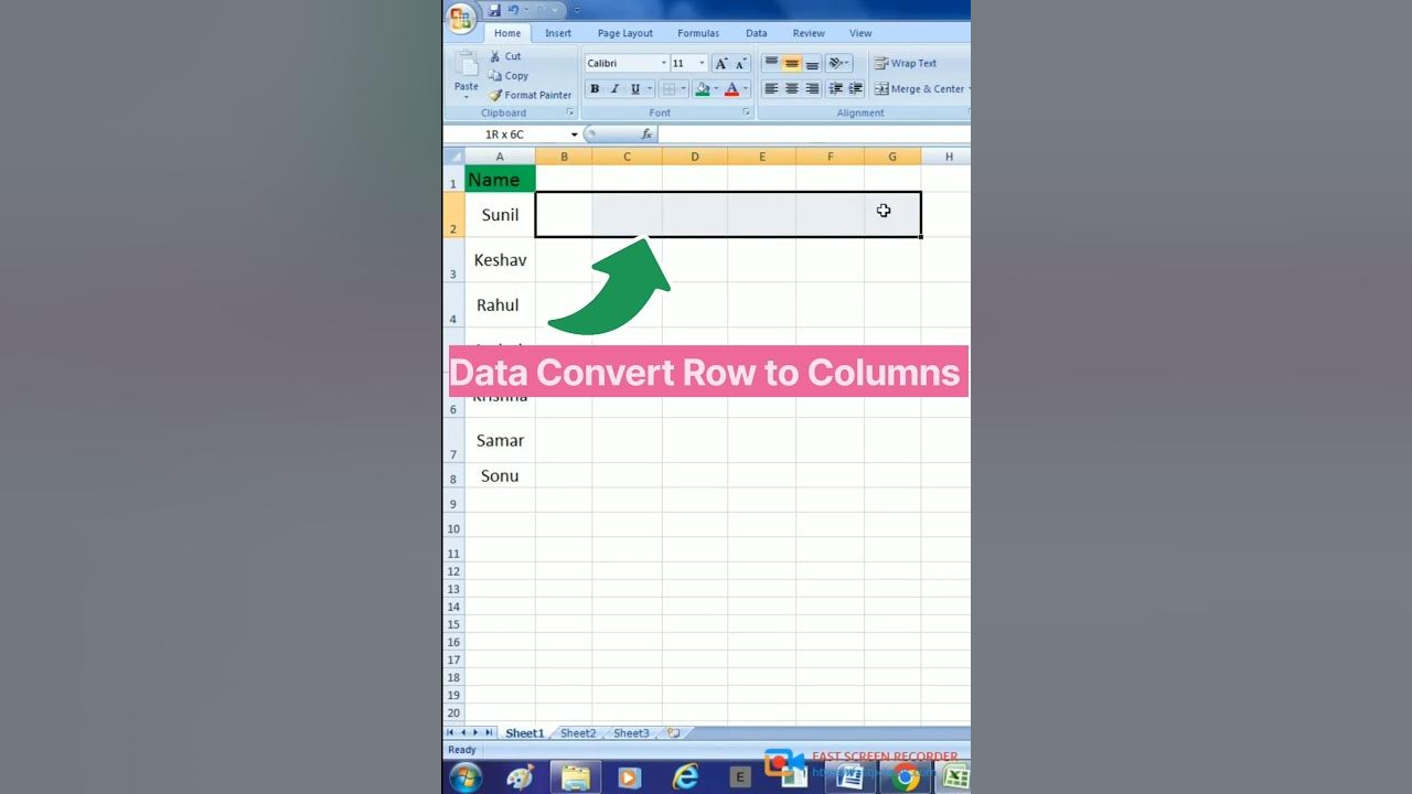 Data Convert Row to Columns in Excel #excel #shorts #convert #exceltips ...