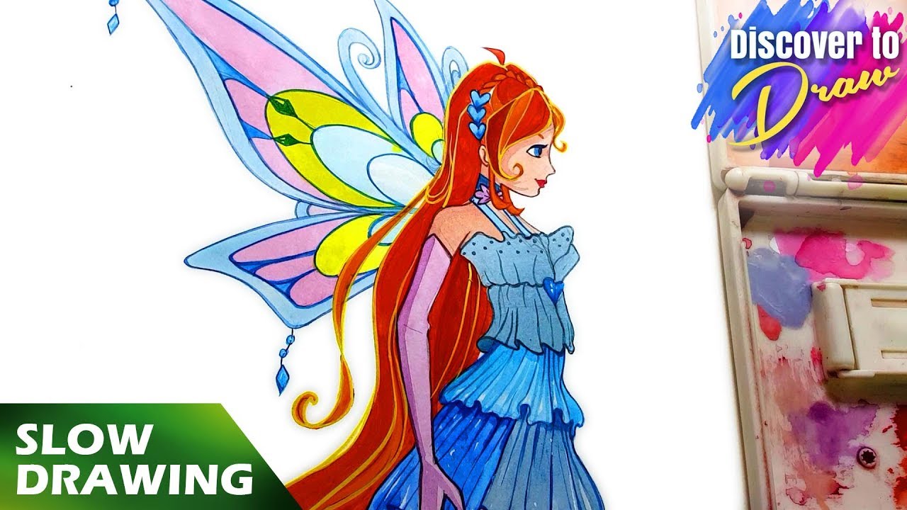 How to draw Bloom Enchantix from winx club #Slow drawing - YouTube