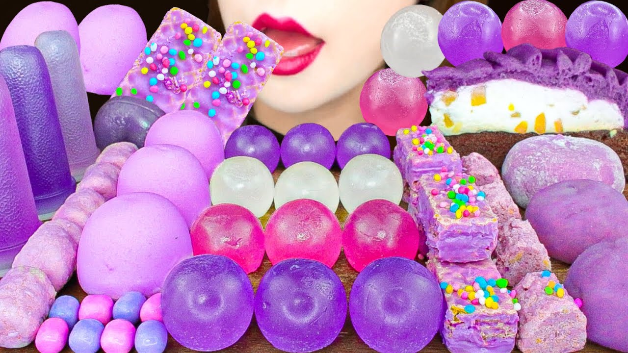 【ASMR】PURPLE DESSERTS 💜MUKBANG 먹방 食べる音 EATING SOUNDS NO TALKING - YouTube