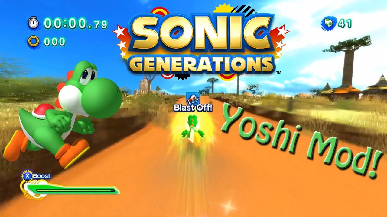 Sonic Generations - Yoshi Character Mod - YouTube